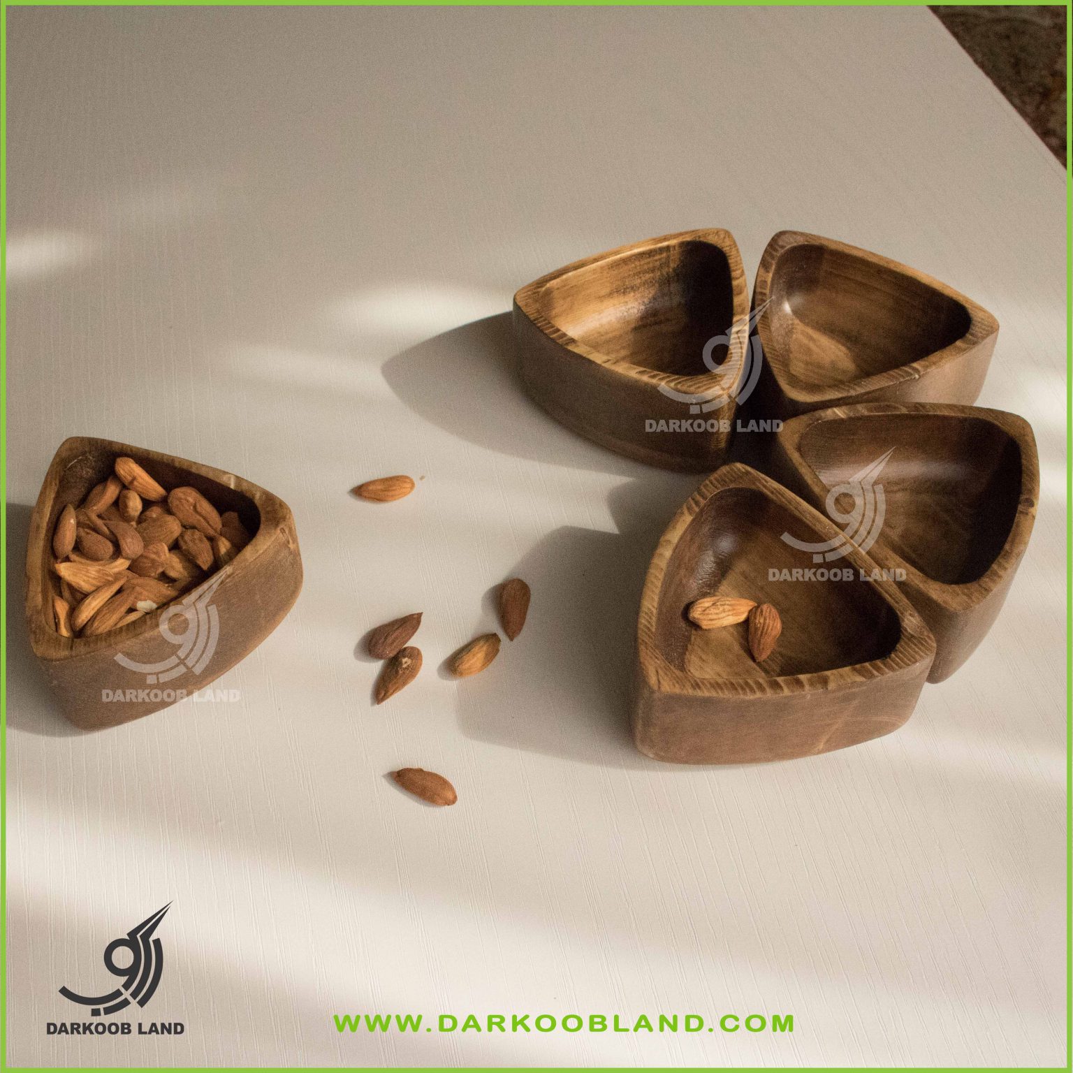 wooden triangular bowl | DARKOOB LAND wooden triangular bowl